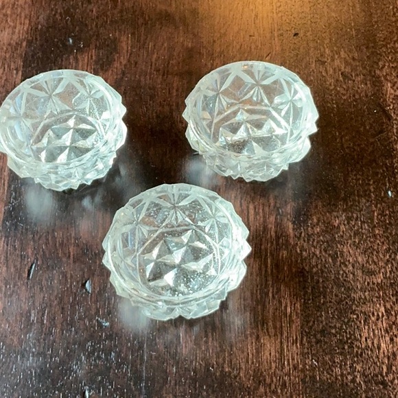 Dining | Vintage Set Of 3 Crystal Salt Dishes | Poshmark
